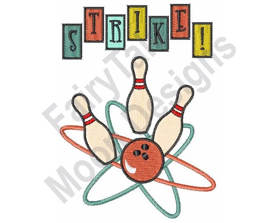 Bowling Strike Machine Embroidery Design Bowling Embroidery | Etsy