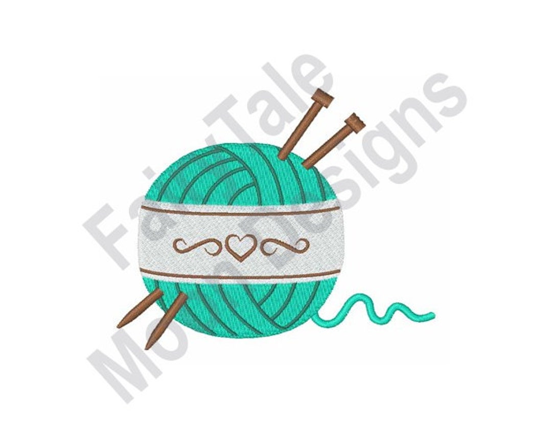 Knitting Yarn - Machine Embroidery Design, Knitting Needles & Yarn Ball ...