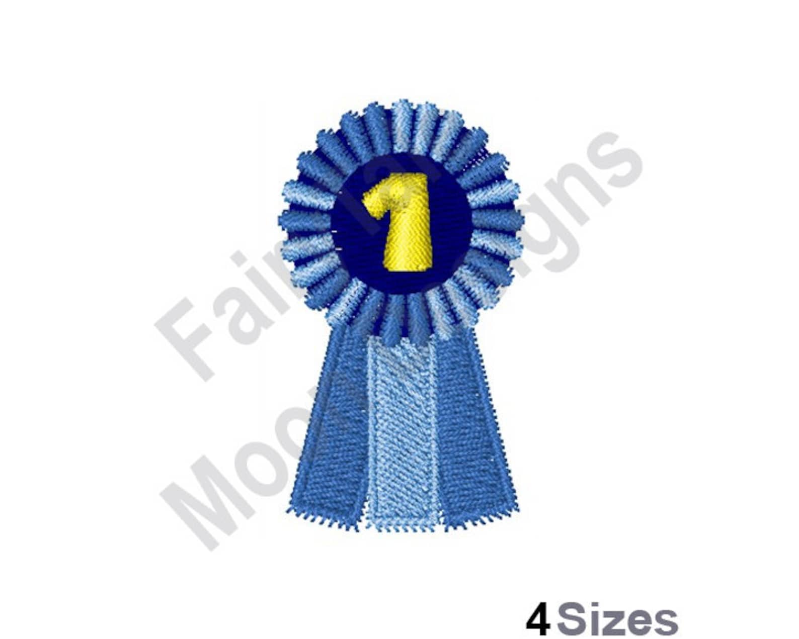 Blue Ribbon - Machine Embroidery Design, Horse Show Rosette Design, 1st ...