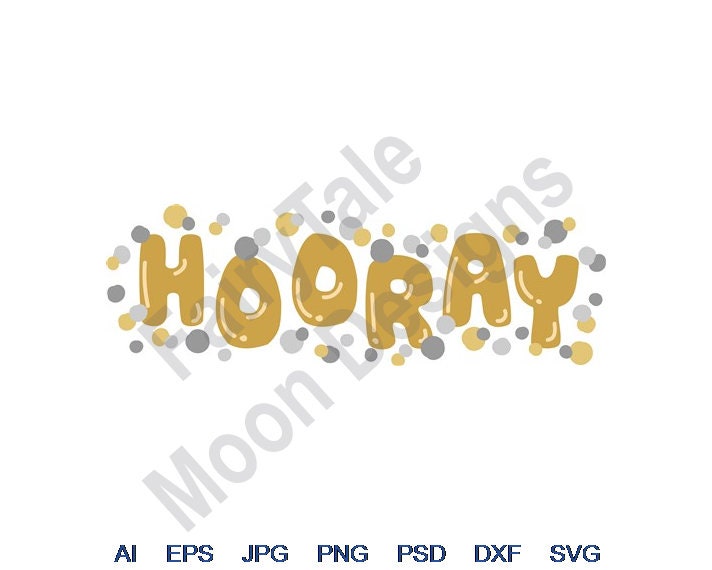 Hooray Confetti Svg Dxf Eps Png Jpg Vector Art | Etsy
