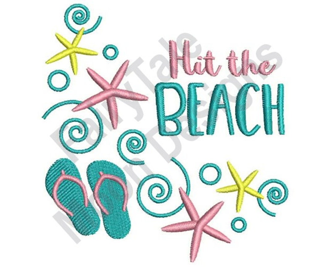 Hit the Beach - Machine Embroidery Design, Summer Vacation Embroidery ...