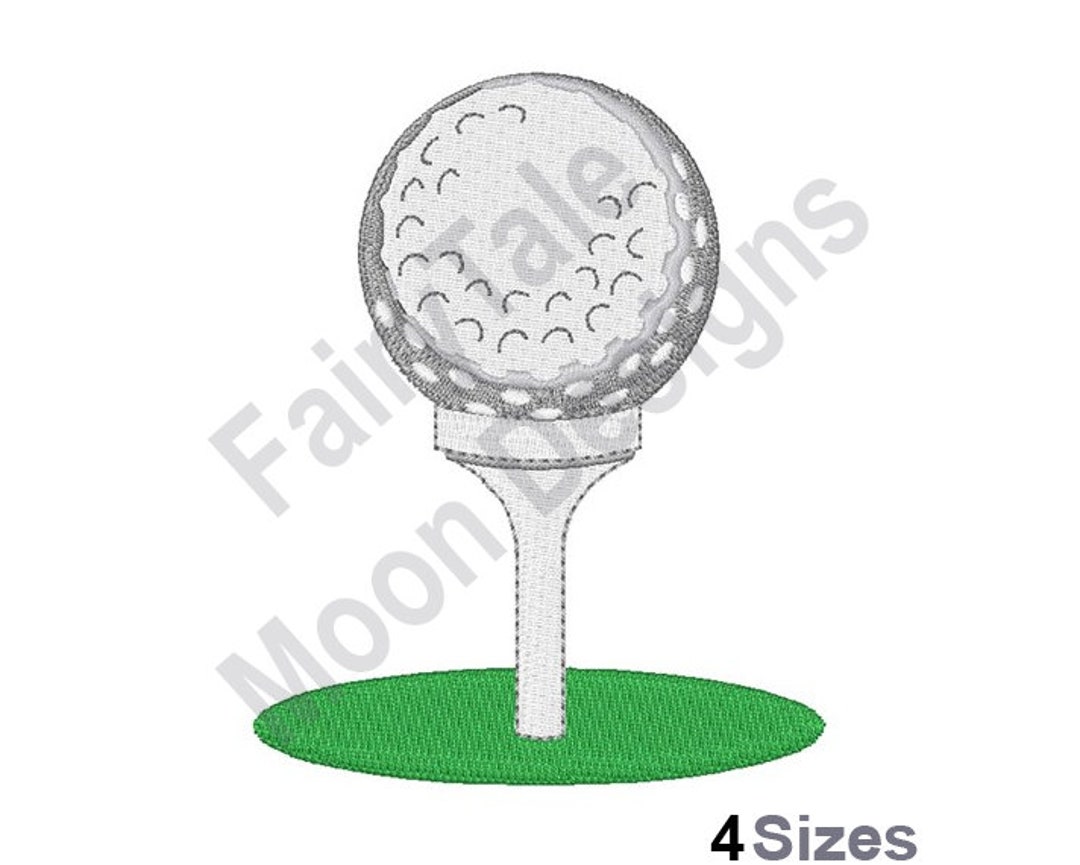 Golf Ball on Tee Machine Embroidery Design, Golfing Embroidery Pattern ...