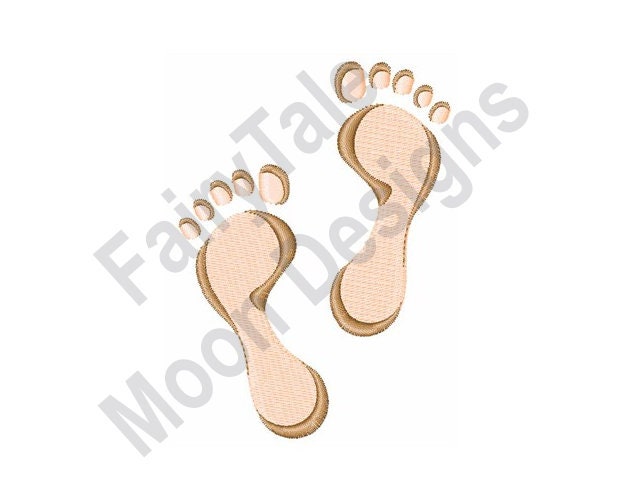 Footprints Machine Embroidery Design Bare Footprints - Etsy