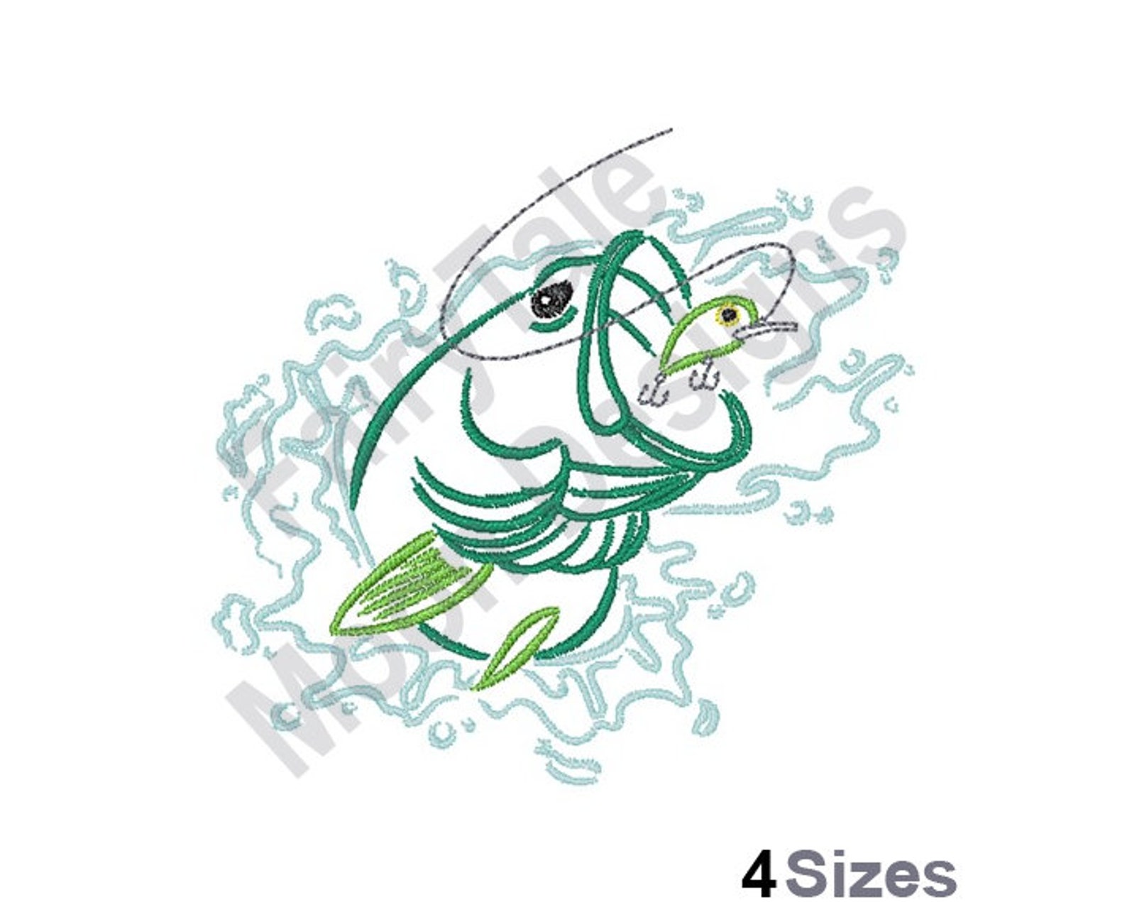 Fishing Outline Machine Embroidery Design Fish Outline - Etsy India