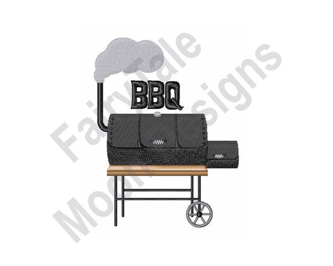 BBQ Smoker Grill - Machine Embroidery Design, Vintage Charcoal Grill ...