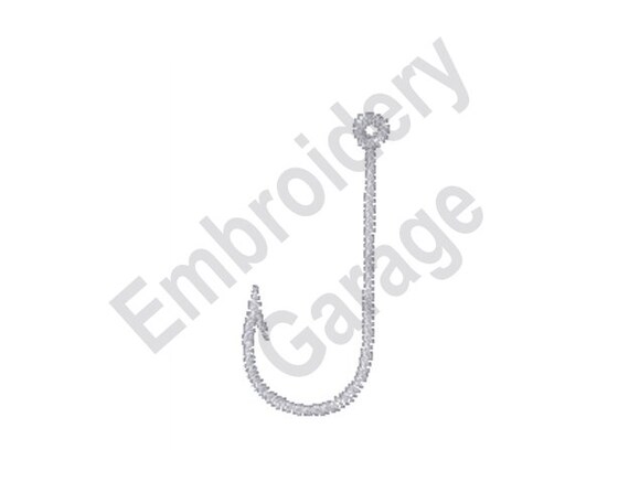 Fish Hook Machine Embroidery Design Fishing Hook Embroidery | Etsy