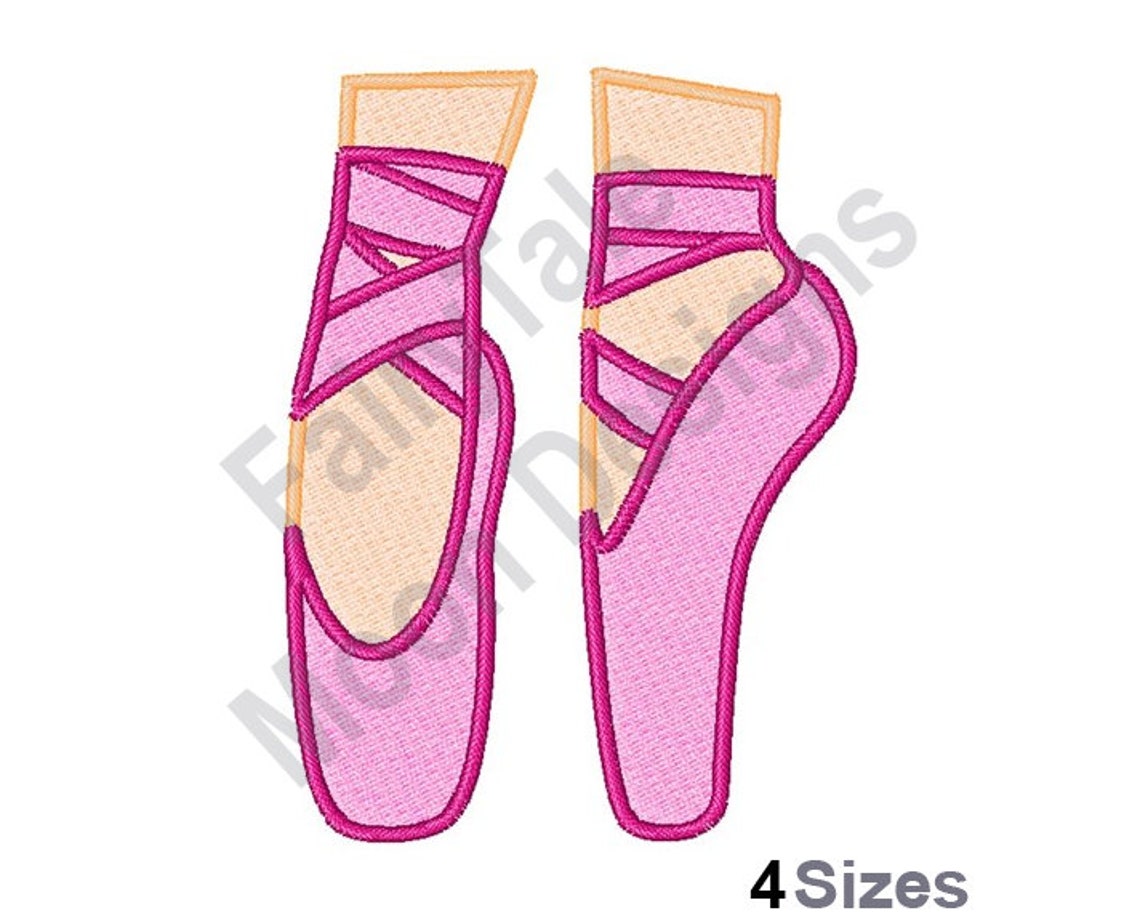 Ballet Shoes Machine Embroidery Design Ballerina Pointe | Etsy