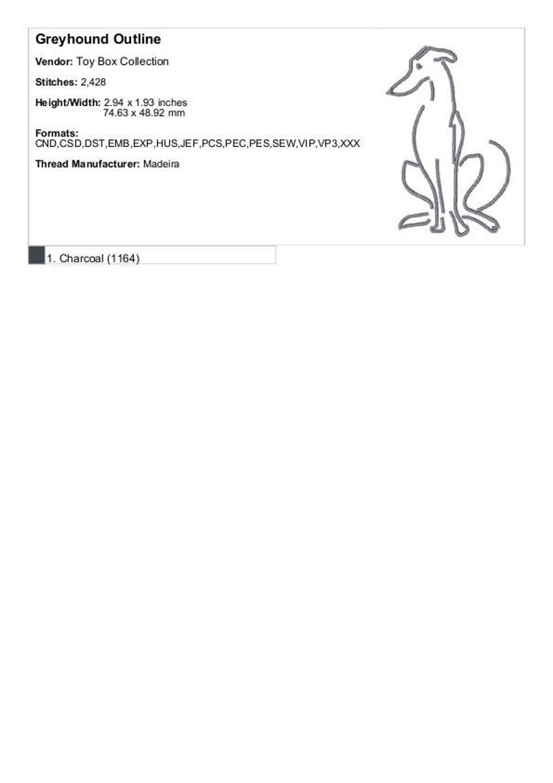 Greyhound Outline Machine Embroidery Design Sitting | Etsy