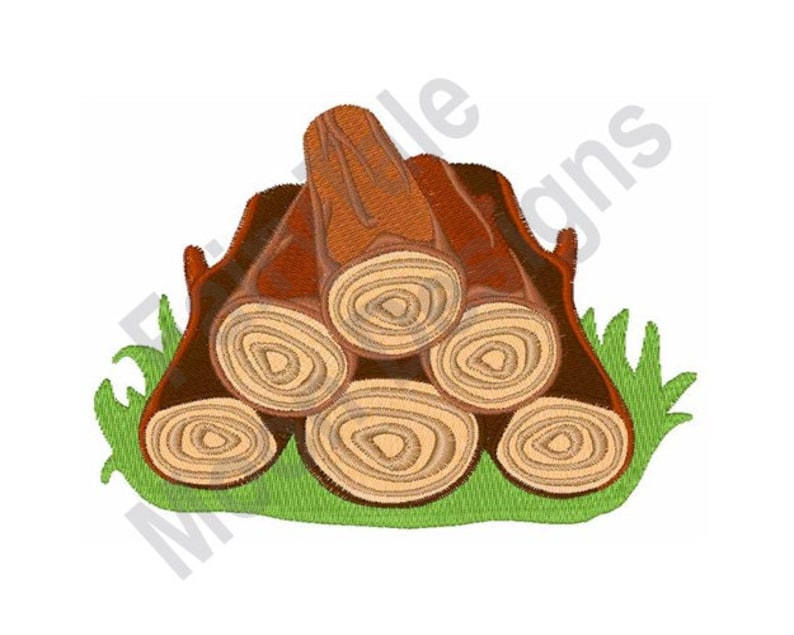Log Pile Machine Embroidery Design Wood Pile Embroidery - Etsy