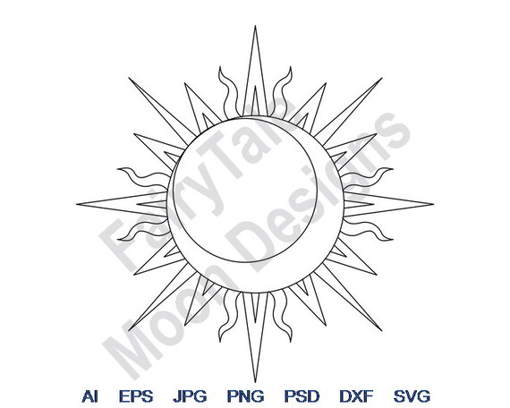 Celestial Sun Svg Dxf Eps Png Jpg Vector Art Clipart | Etsy
