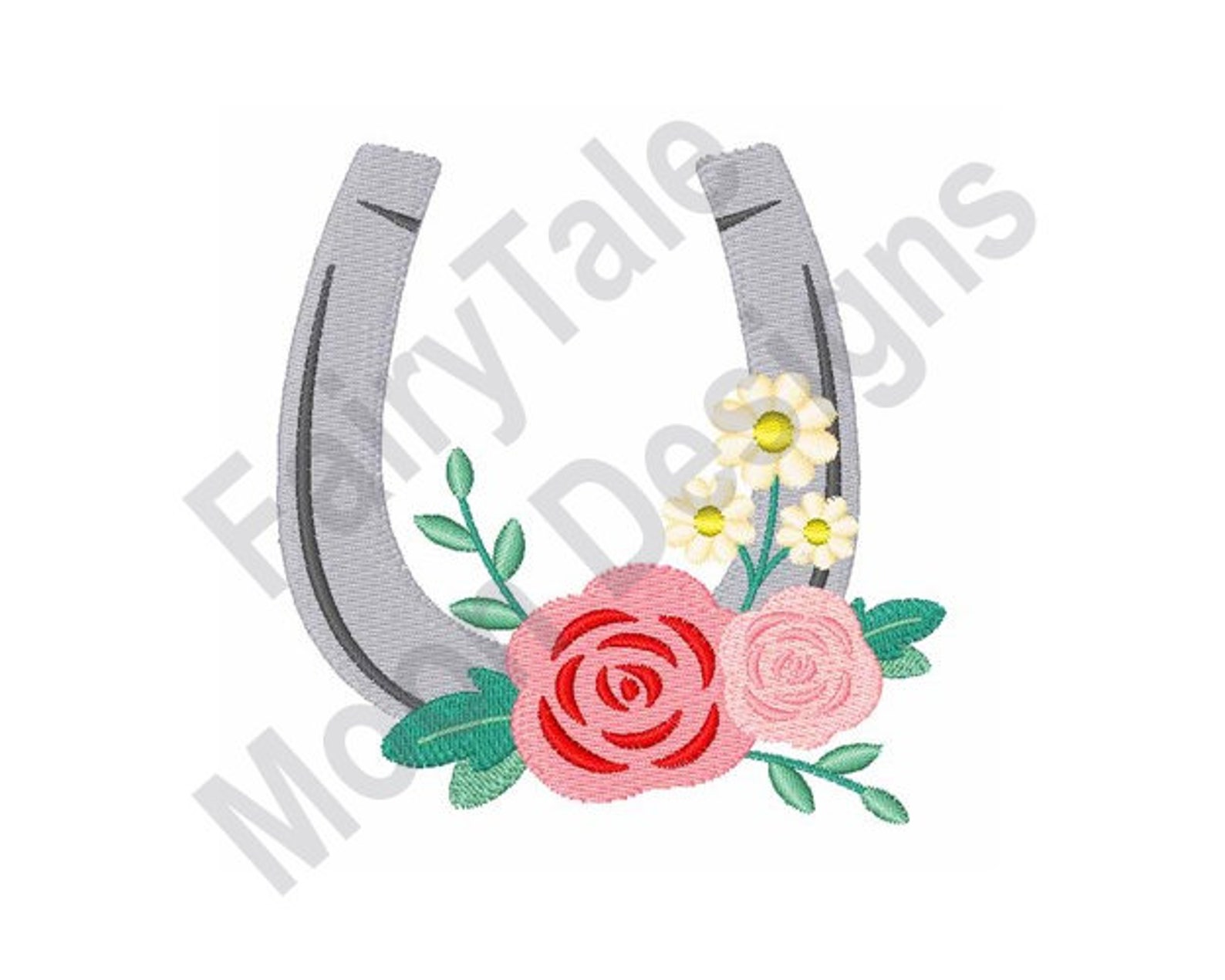 Floral Horseshoe -machine Embroidery Design, Bridal Horseshoe ...