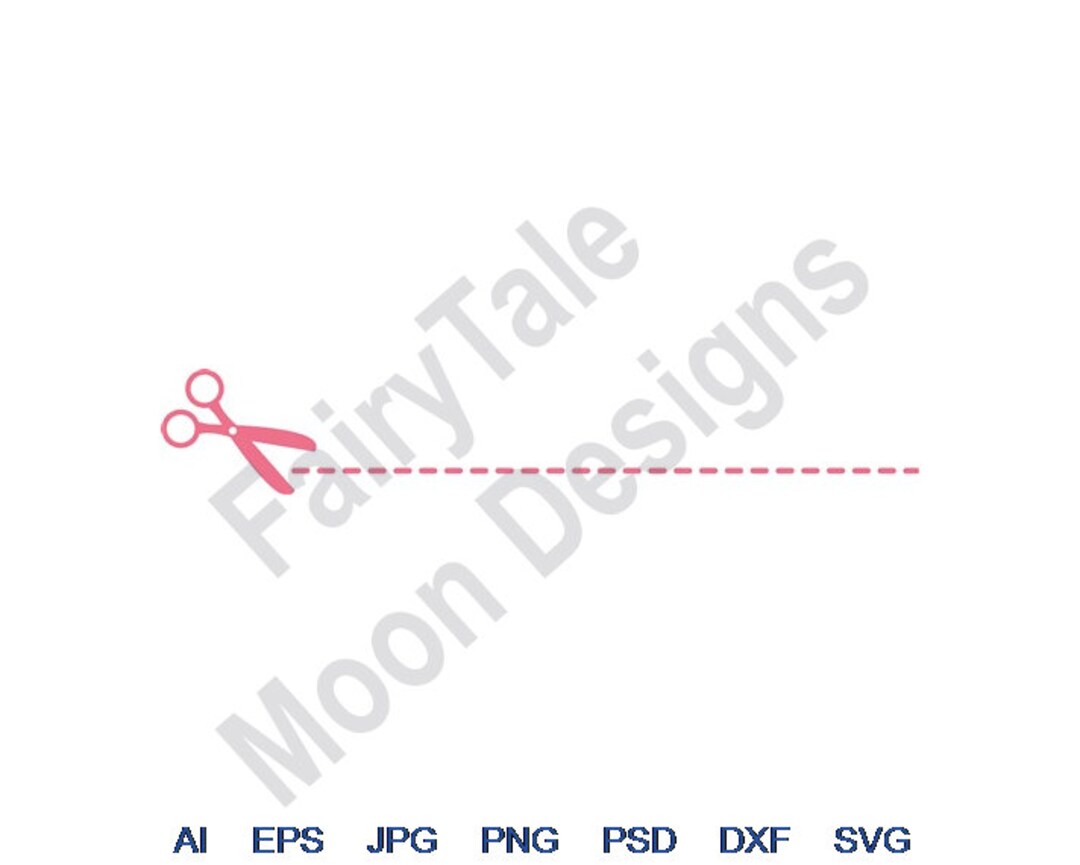 Scissor Cutting Line Svg, Dxf, Eps, Png, Jpg, Vector Art, Clipart, Cut ...