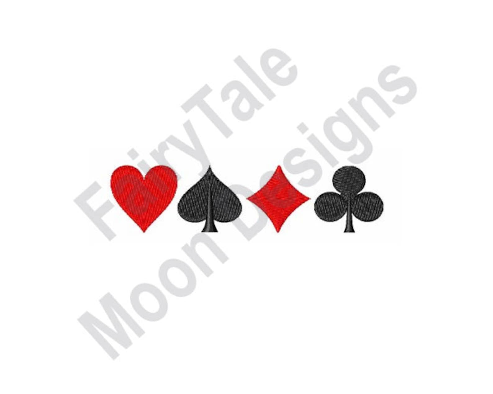 Playing Card Symbols Machine Embroidery Design Poker Cards - Etsy