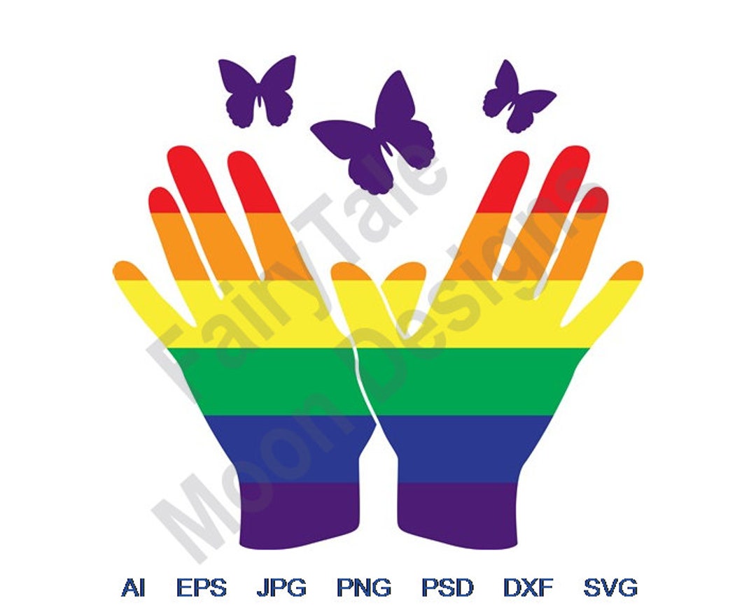 Gay Pride Hands Svg, Dxf, Eps, Png, Jpg, Vector Art, Clipart, Cut File ...