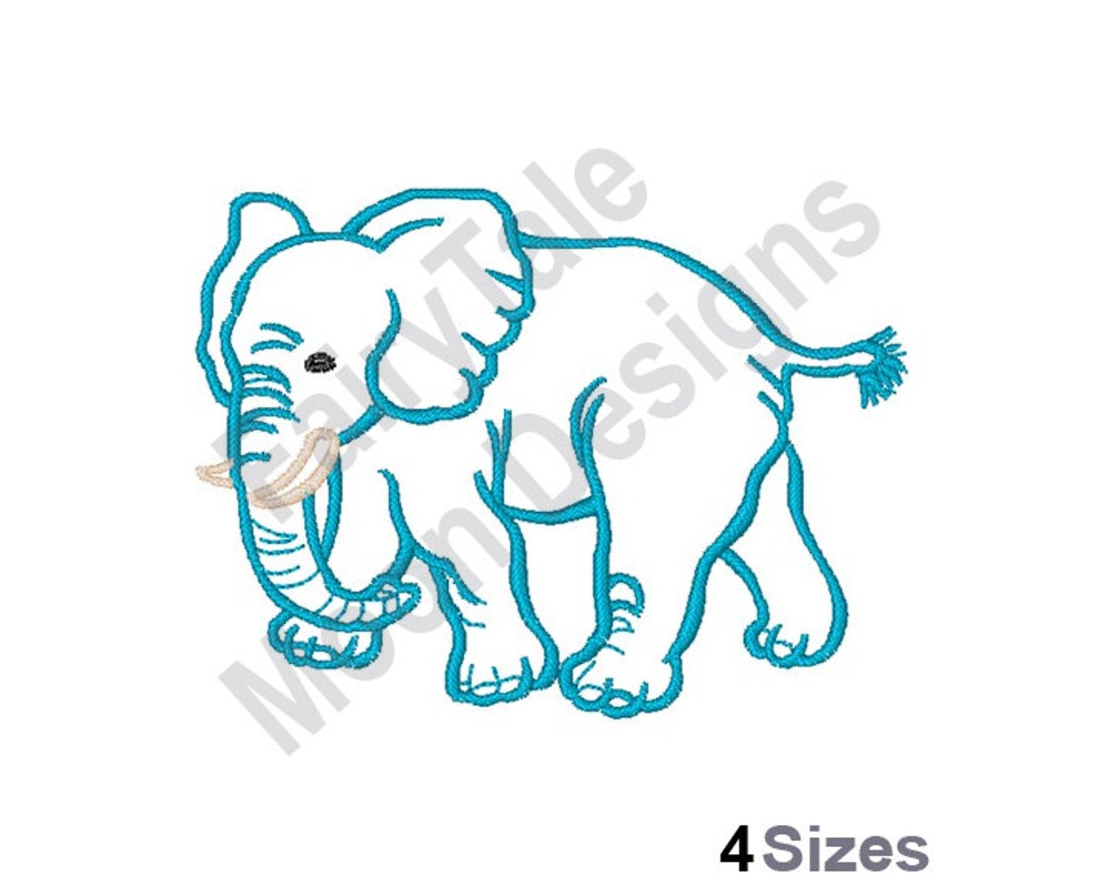 Elephant Machine Embroidery Design Baby Elephant Outline - Etsy