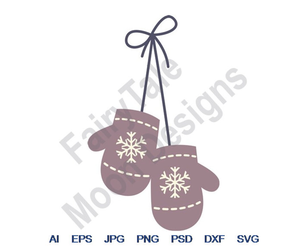Winter Mittens Svg, Dxf, Eps, Png, Jpg, Vector Art, Clipart, Cut File ...