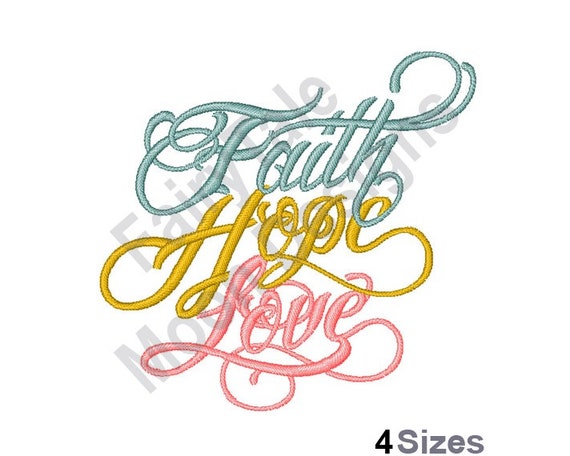 Faith Hope Love Machine Embroidery Design Religious | Etsy