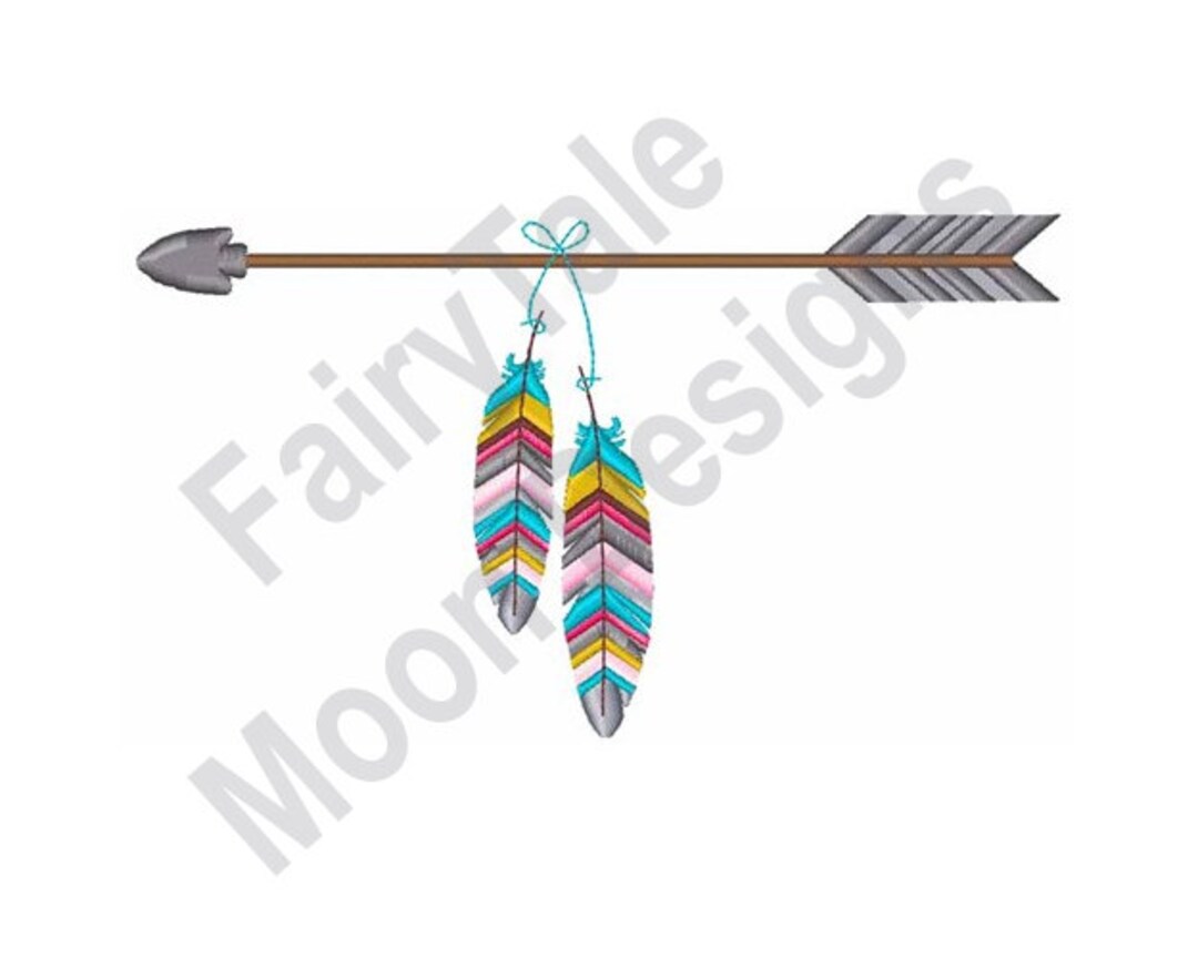 Native American Arrow - Machine Embroidery Design, Arrow & Feathers ...