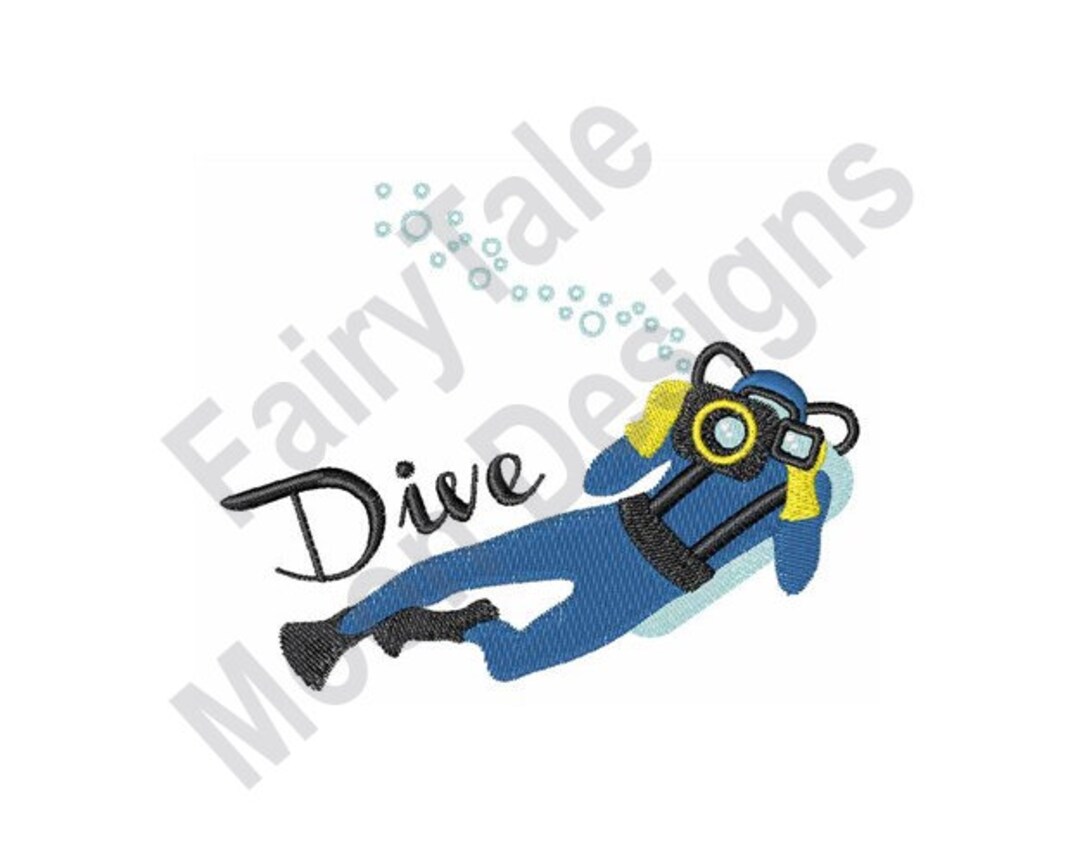 Dive - Machine Embroidery Design, Diver Embroidery Pattern, Sport ...