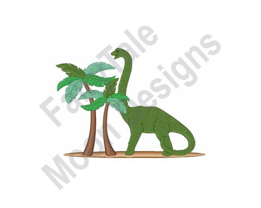 Brontosaurus Machine Embroidery Design, Thunder Lizard Dinosaur ...