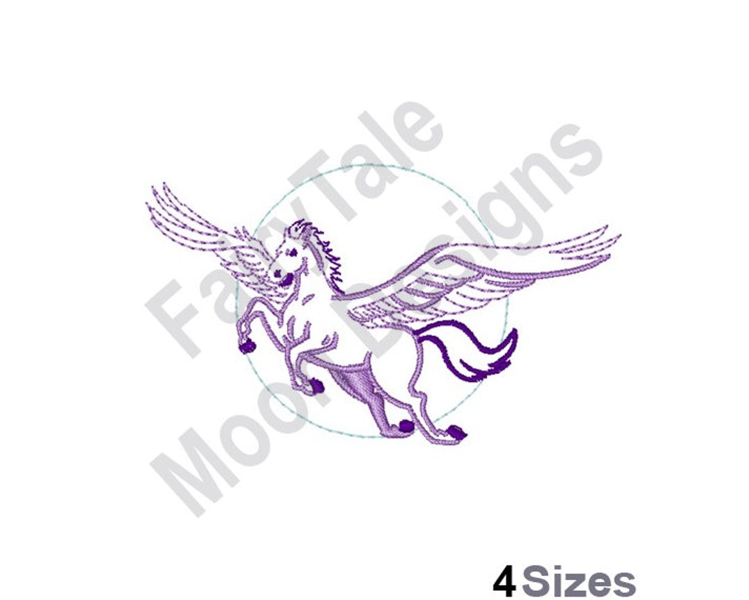 Pegasus Machine Embroidery Design, Winged Horse Embroidery Pattern ...