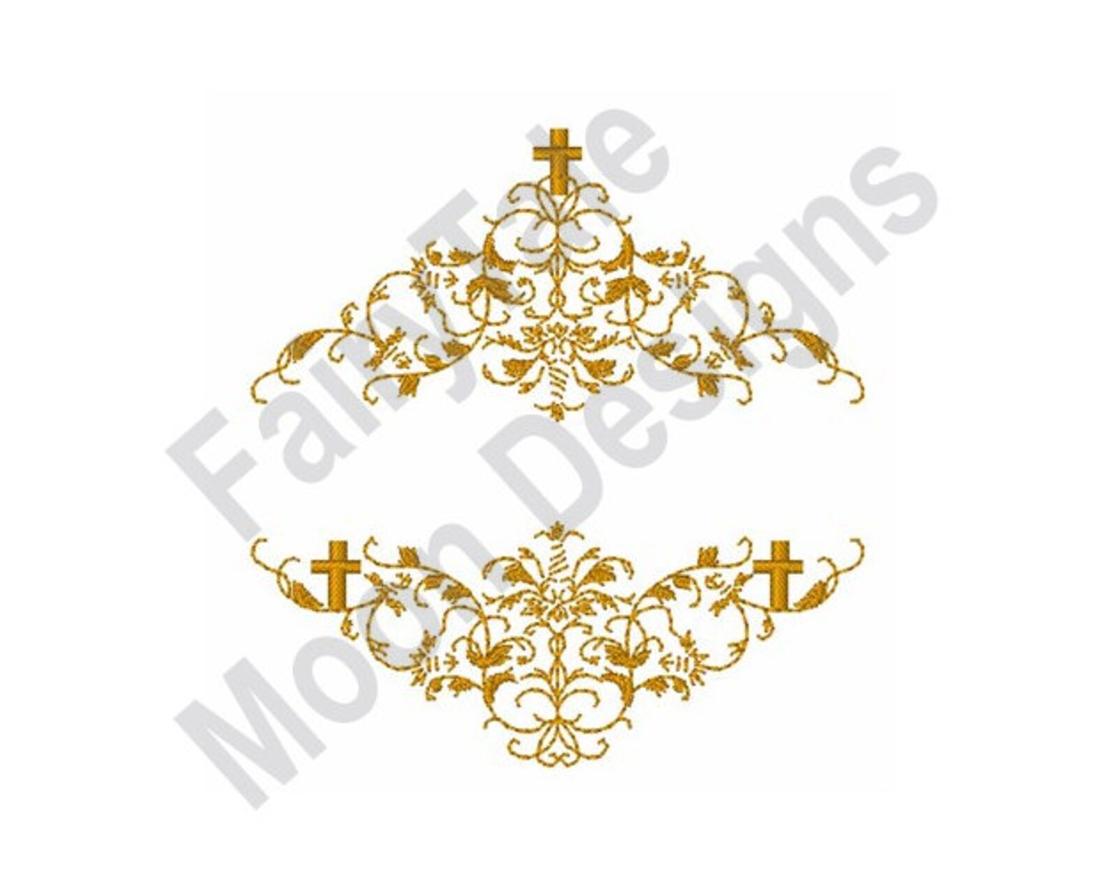 Cross Embellishment - Machine Embroidery Design, Christian Cross Split ...