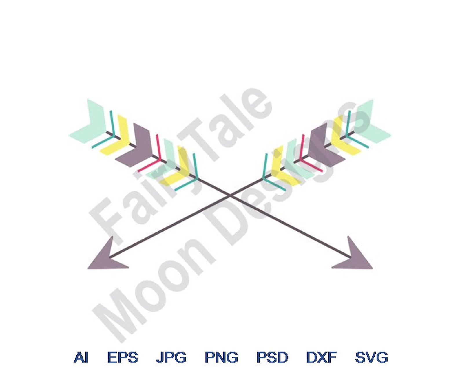 Crossed Arrows Svg Dxf Eps Png Jpg Vector Art Clipart - Etsy