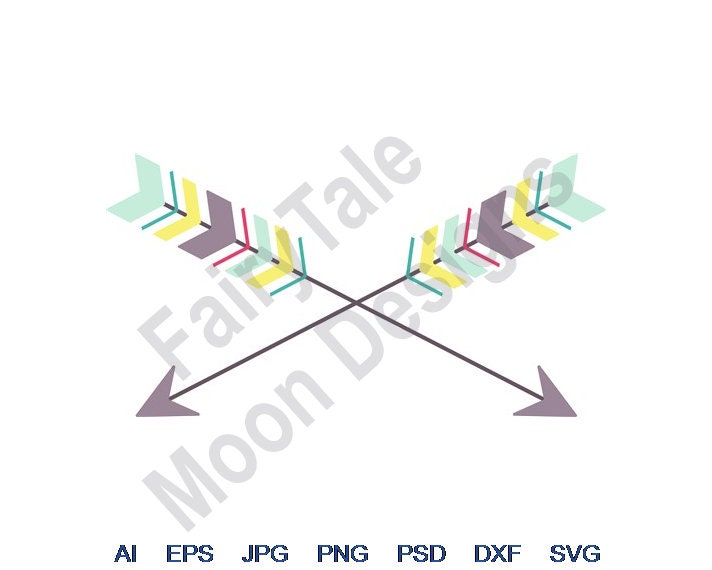 Crossed Arrows Svg Dxf Eps Png Jpg Vector Art Clipart | Etsy
