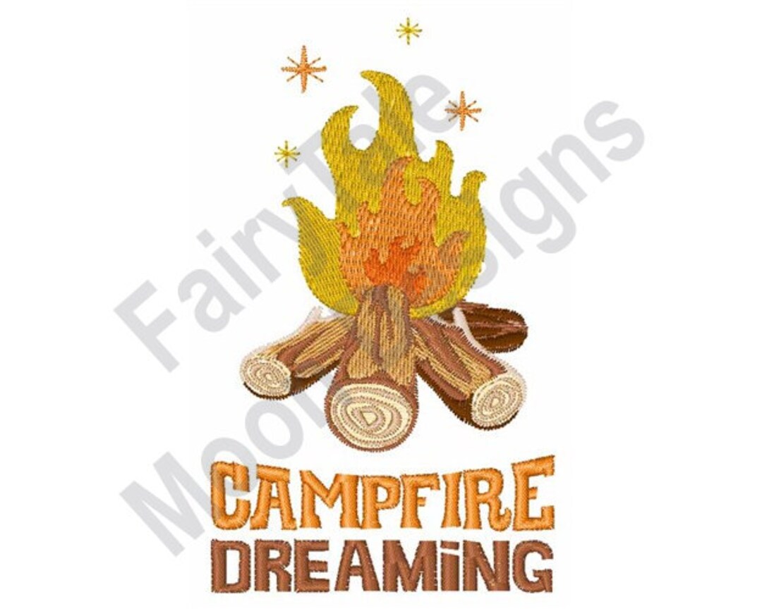 Campfire Dreaming Machine Embroidery Design, Campfire Embroidery ...