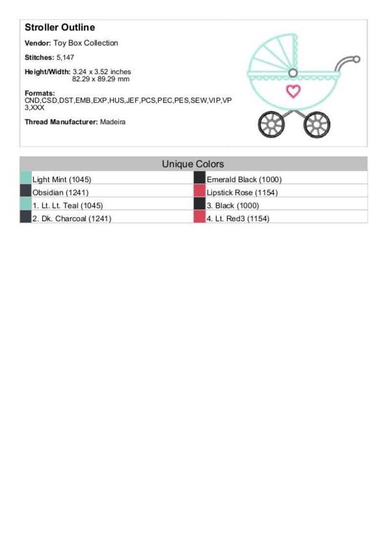 Baby Stroller Outline Machine Embroidery Design Baby Pram - Etsy