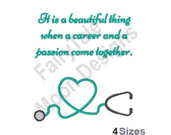 Nursing Love Machine Embroidery Design Career and Passion - Etsy