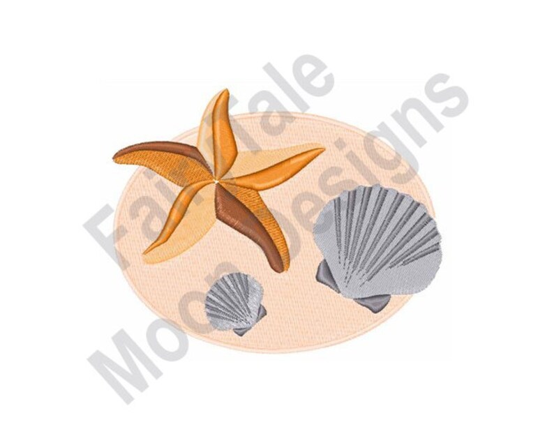 Seashells Machine Embroidery Design Starfish Embroidery - Etsy