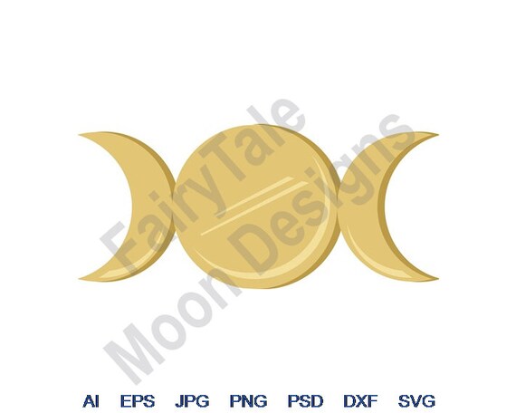 Triple Moon Svg Dxf Eps Png Jpg Vector Art Clipart - Etsy UK