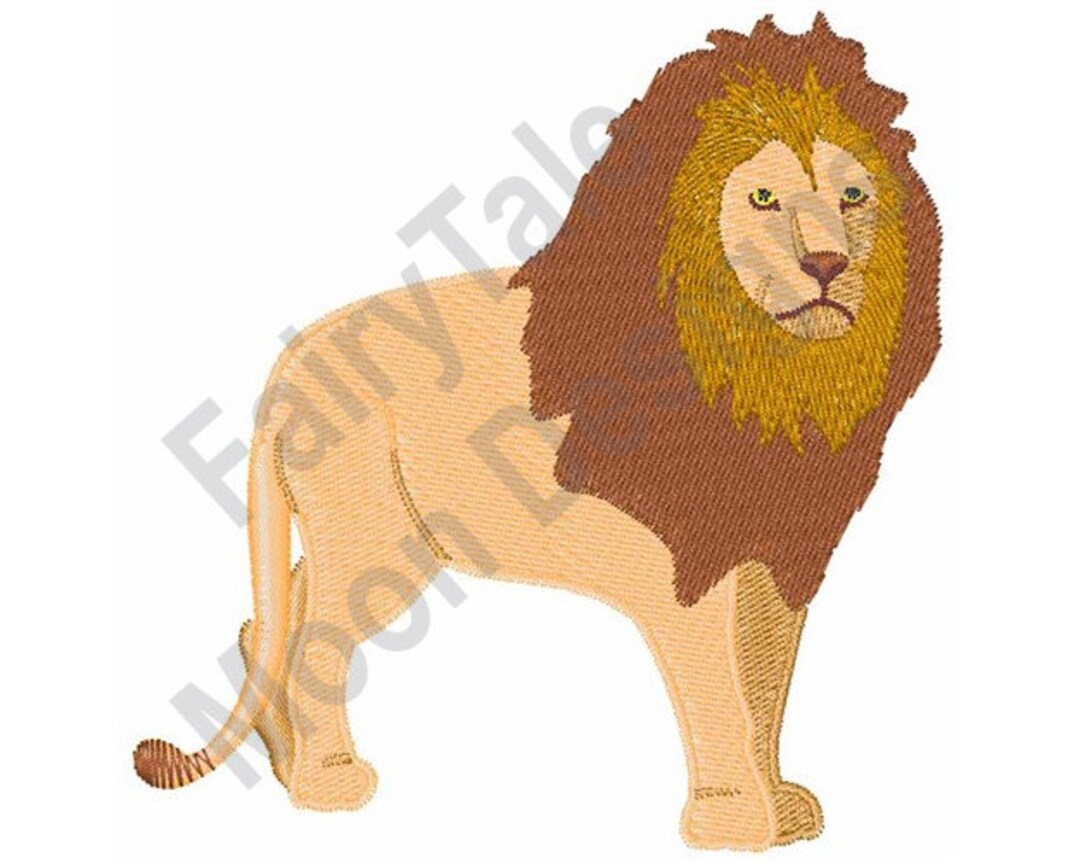Lion Machine Embroidery Design Male Lion Embroidery - Etsy
