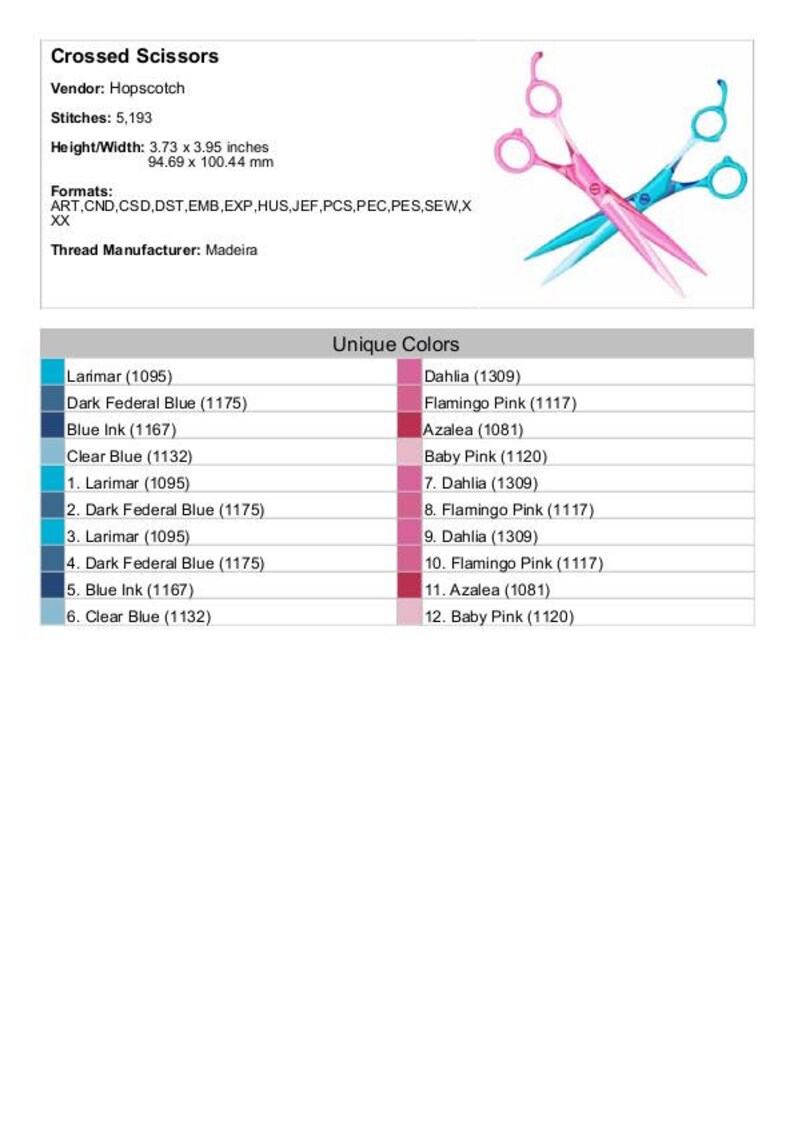 Crossed Scissors Machine Embroidery Design Hairdresser - Etsy