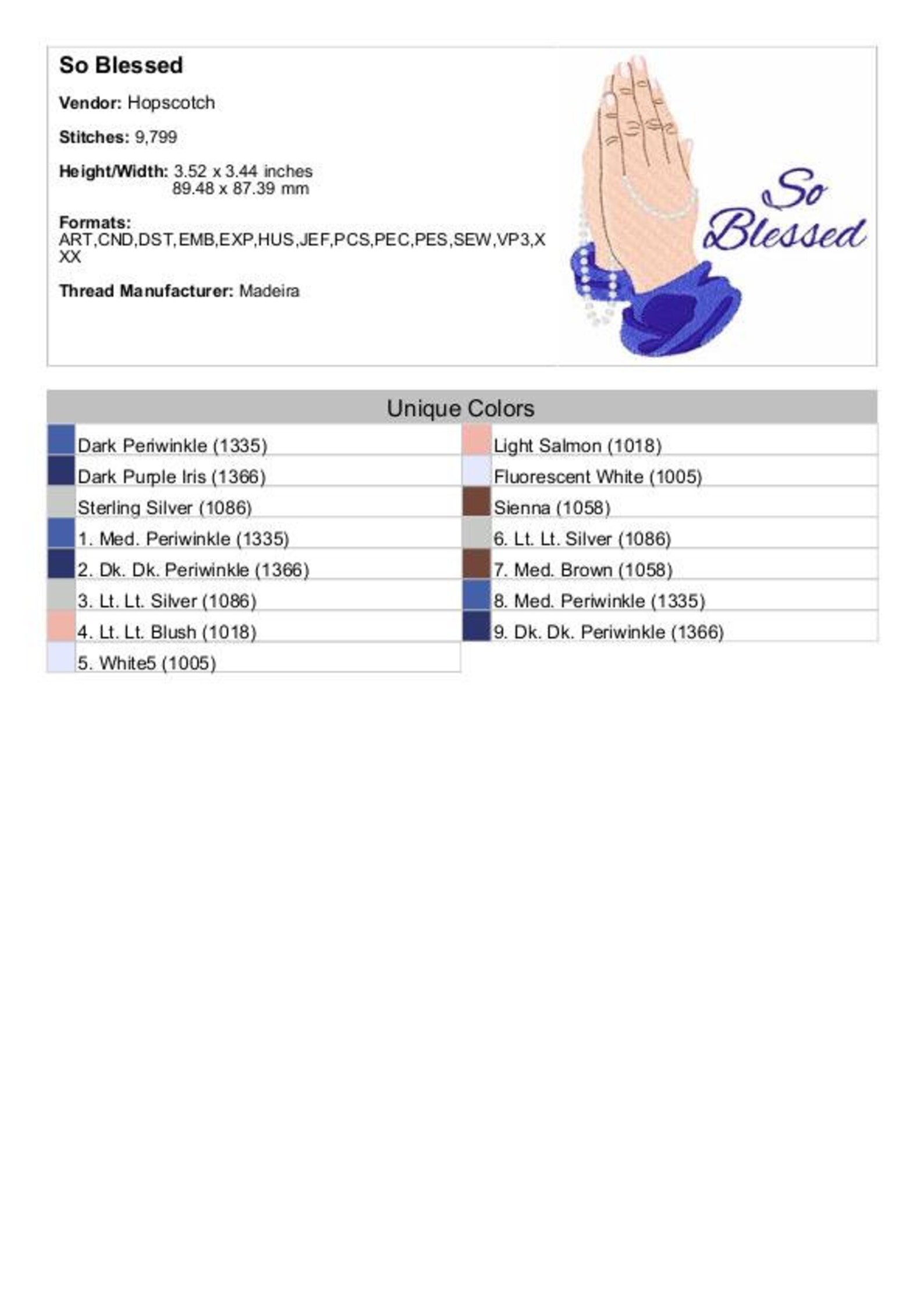 So Blessed Machine Embroidery Design Praying Hands - Etsy