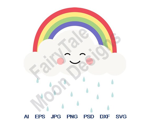 Digital Cut File Cloud SVG Rainbow SVG file Cloud Cut File Rainbow Cut ...
