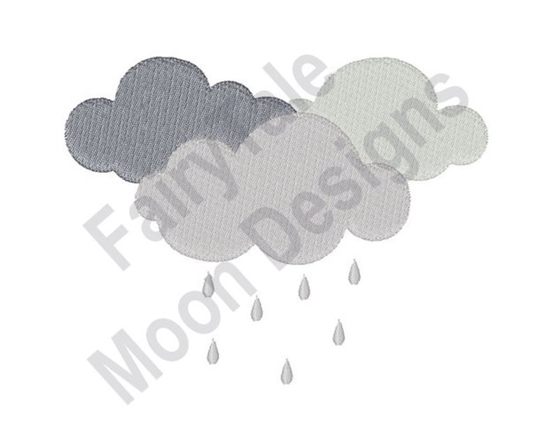Rain Clouds Machine Embroidery Design Raining Embroidery - Etsy