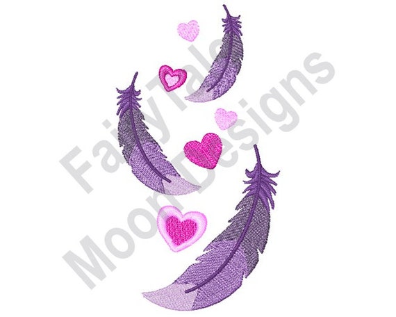 Falling Feathers Machine Embroidery Design Ombre Feathers | Etsy