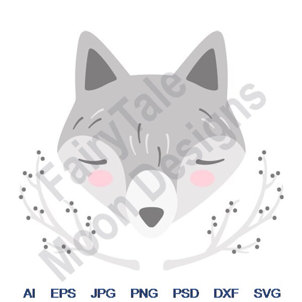 Baby Wolf Face Svg - Etsy