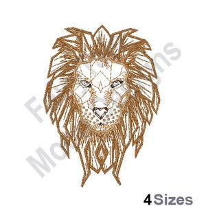 Lion Machine Embroidery Design, Lion Head Silhouette Embroidery Pattern ...