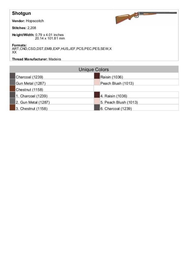Shotgun - Machine Embroidery Design, Sporting Clay Shotgun Embroidery ...