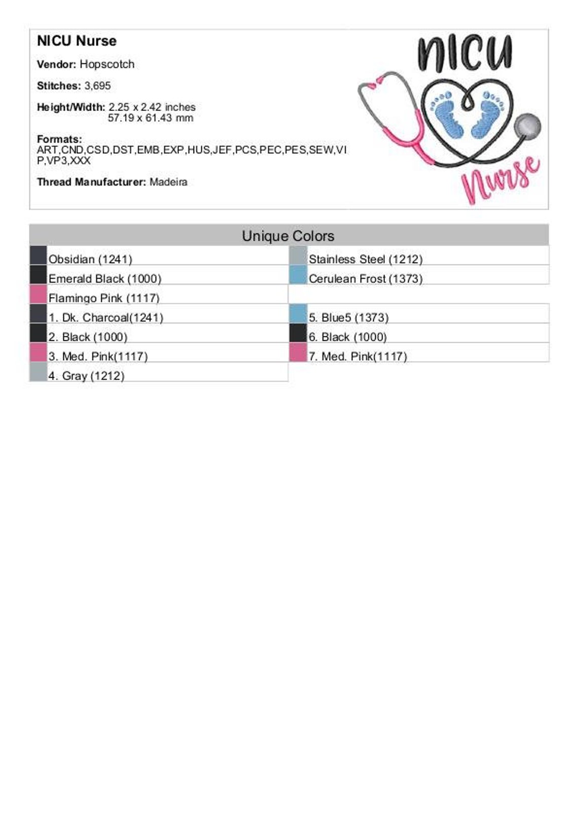 NICU Nurse - Machine Embroidery Design, Neonatal Nurse Embroidery, RN ...