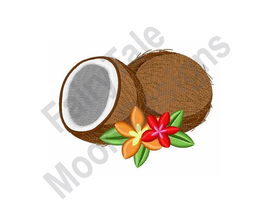 Coconut Halves - Machine Embroidery Design, Exotic Flowers Embroidery ...