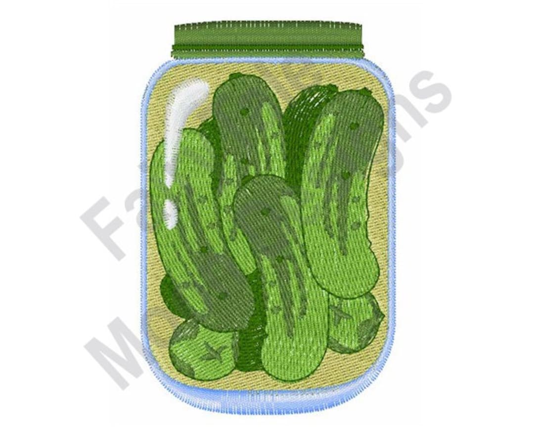 Pickle Jar - Machine Embroidery Design, Pickled Cucumbers Glass Jar ...