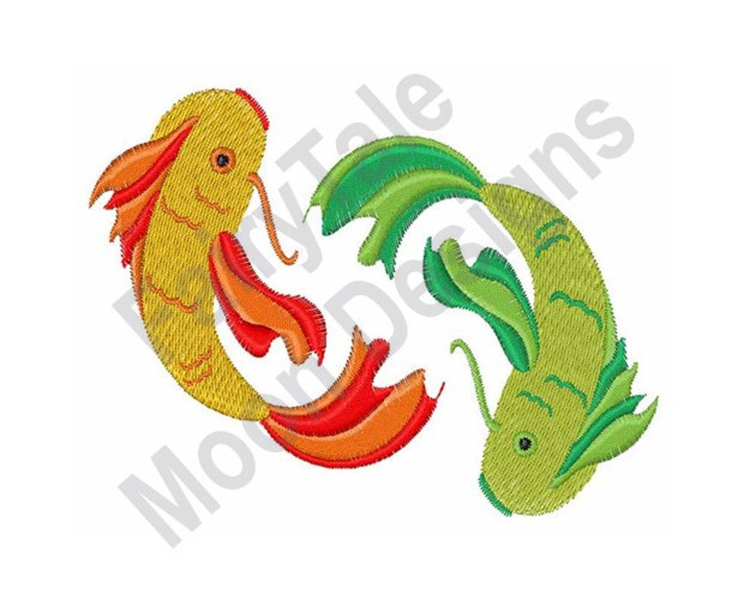 Koi Fish Machine Embroidery Design Koi Fish Embroidery - Etsy