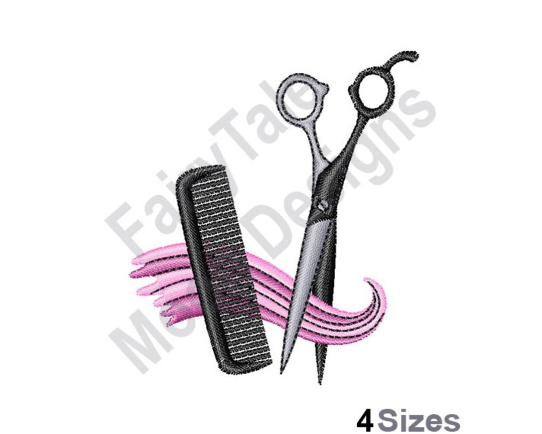 Hair Stylist Tools - Machine Embroidery Design, Hairdresser Embroidery ...