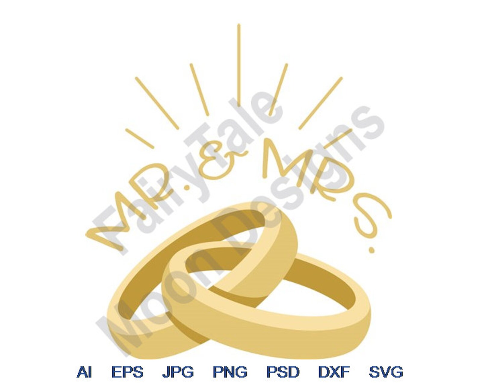 Mr & Mrs - Svg, Dxf, Eps, Png, Jpg, Vector Art, Clipart, Cut File ...