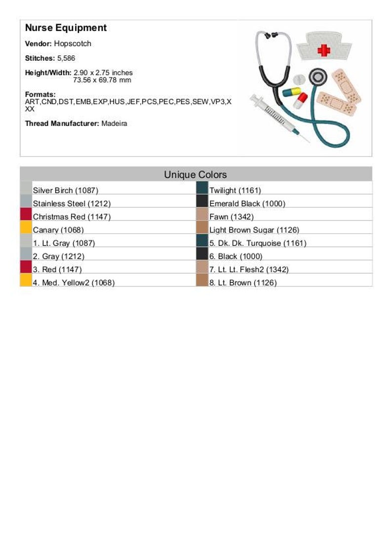 Nursing Equipment Machine Embroidery Design Stethoscope - Etsy