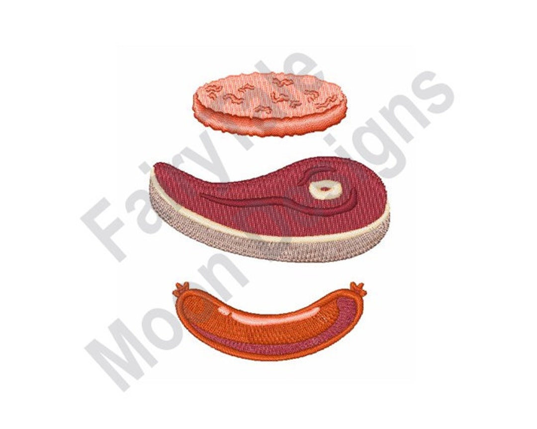 Grill Meats - Machine Embroidery Design, Summer BBQ Grilling Embroidery ...
